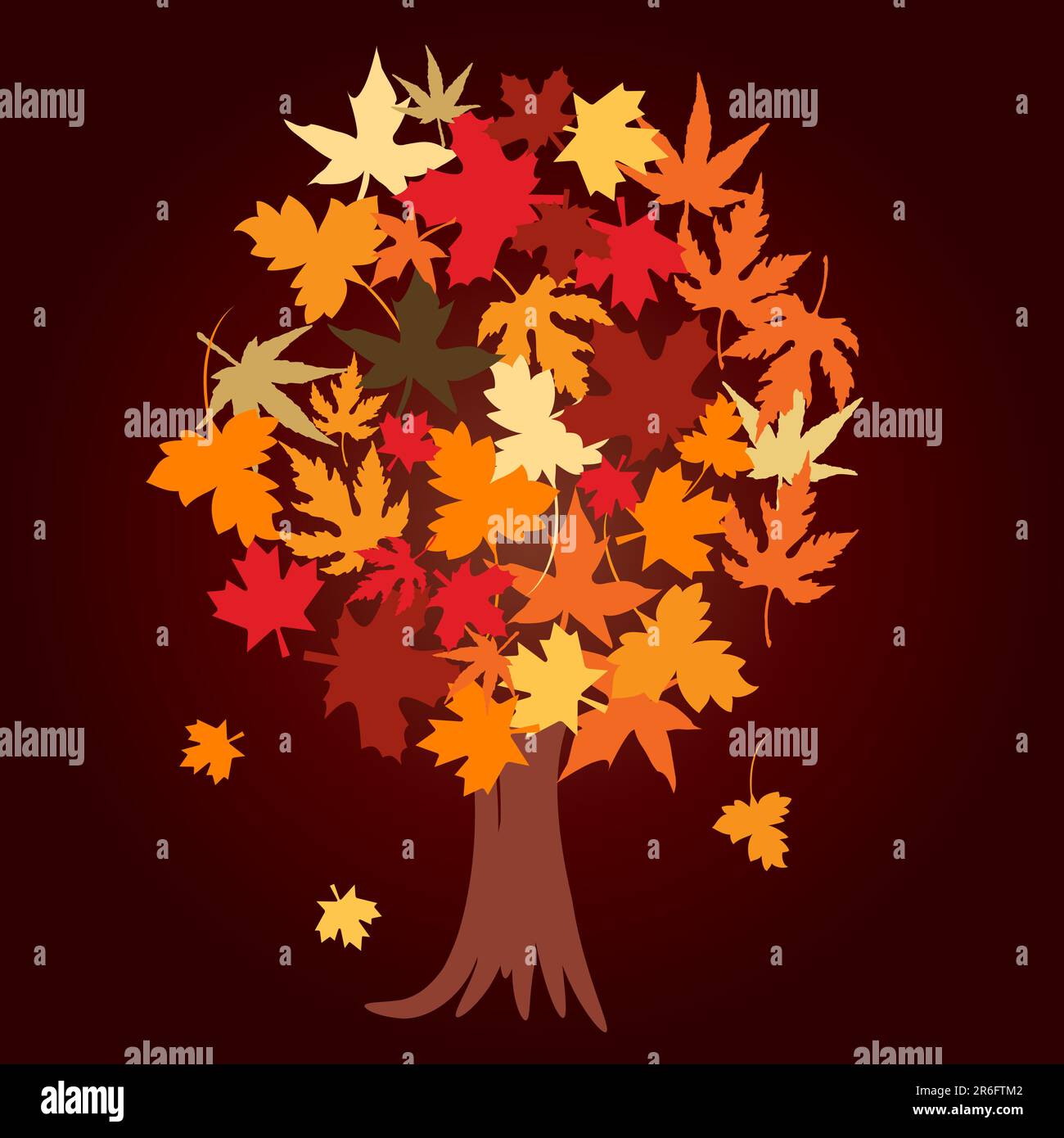 Abstract tree with autumn leaves vector illustration Stock Vector Image ...