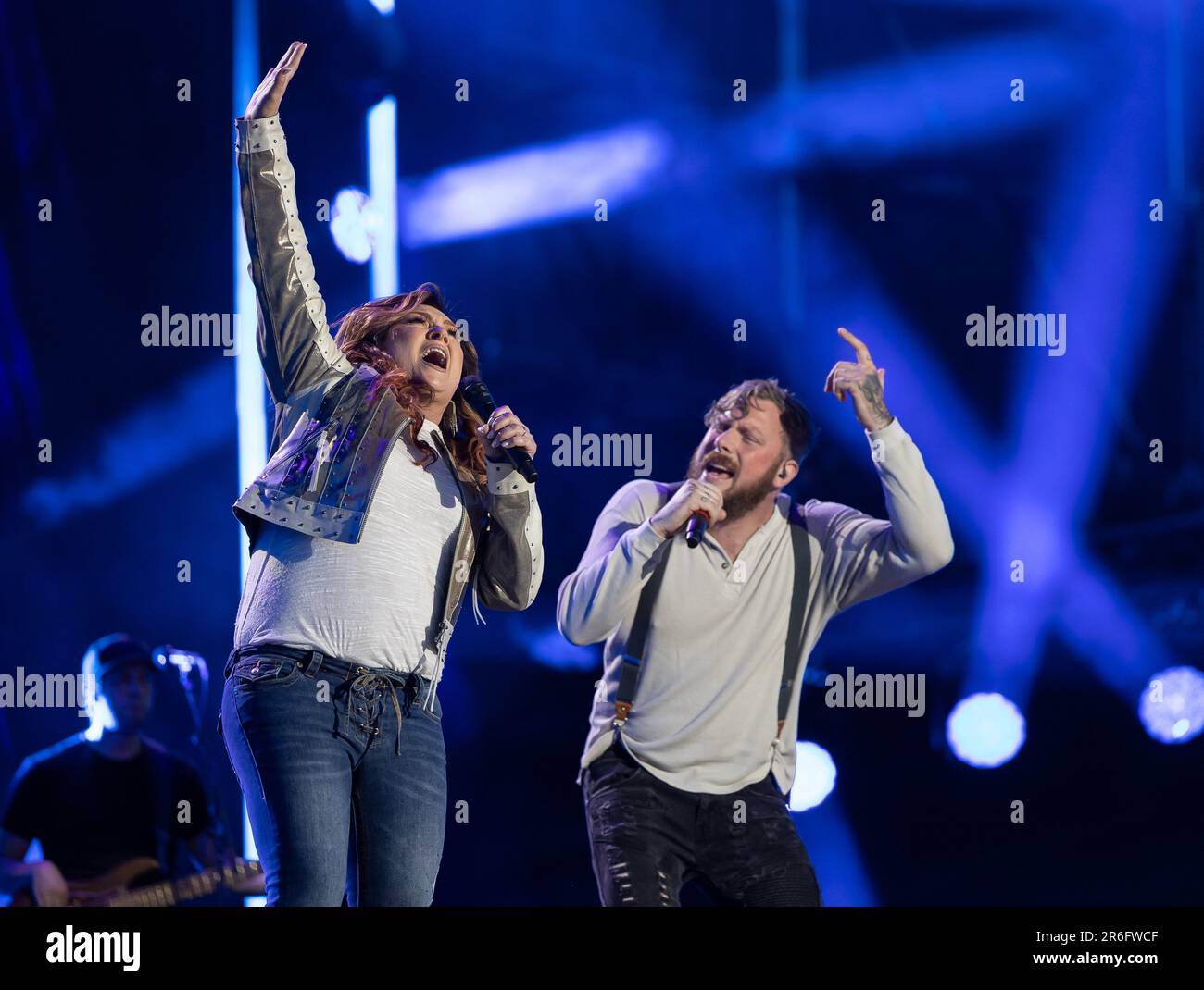 Jo Dee Messina and Ben Fuller perform during day 1 of the CMA Fest at ...