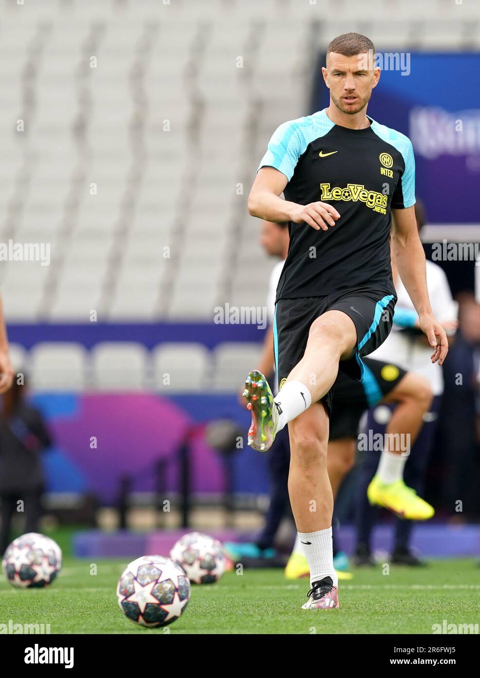 Inter Milan's Edin Dzeko during a training session at the Ataturk ...