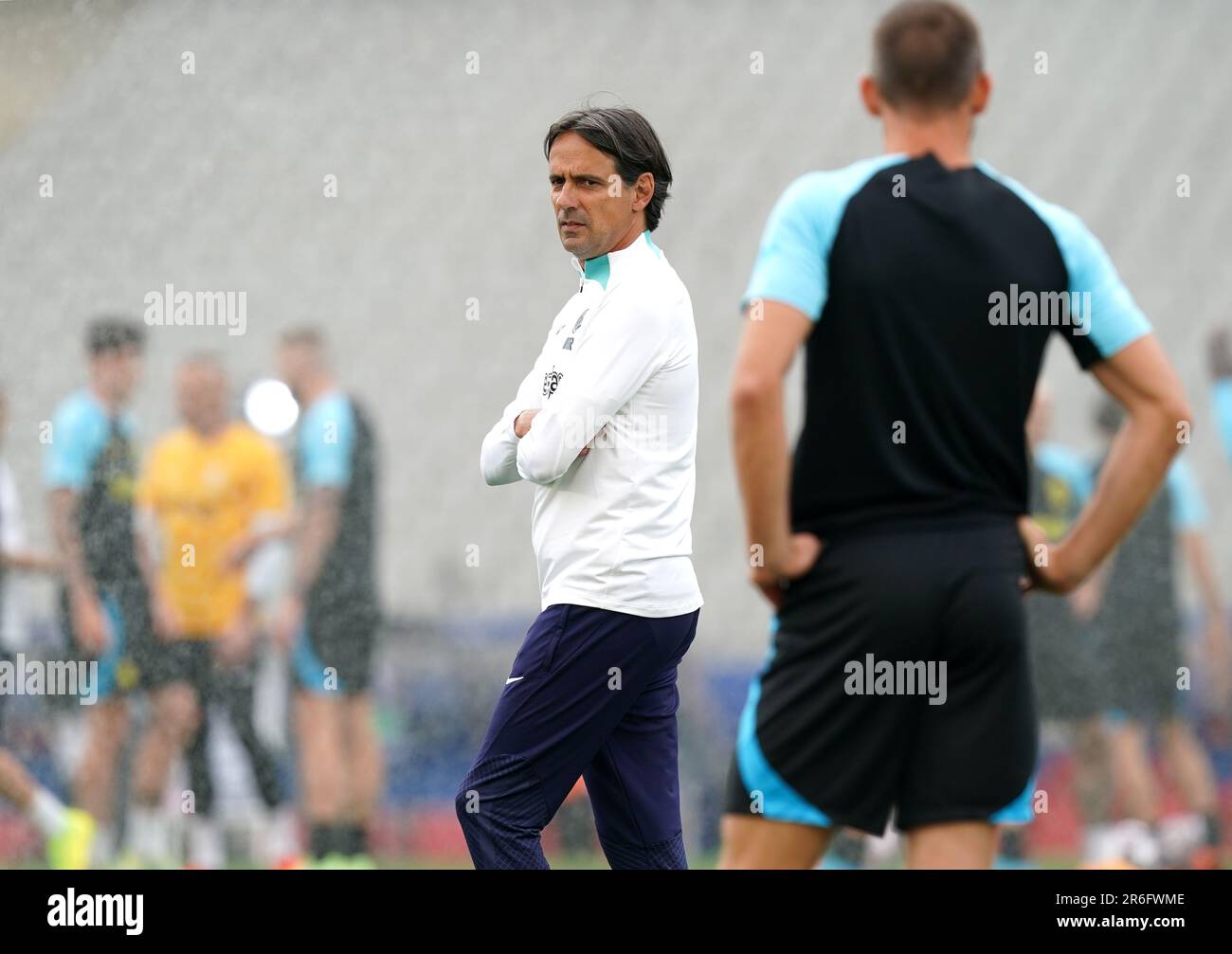 Inter Milan manager Simone Inzaghi during a training session at the ...
