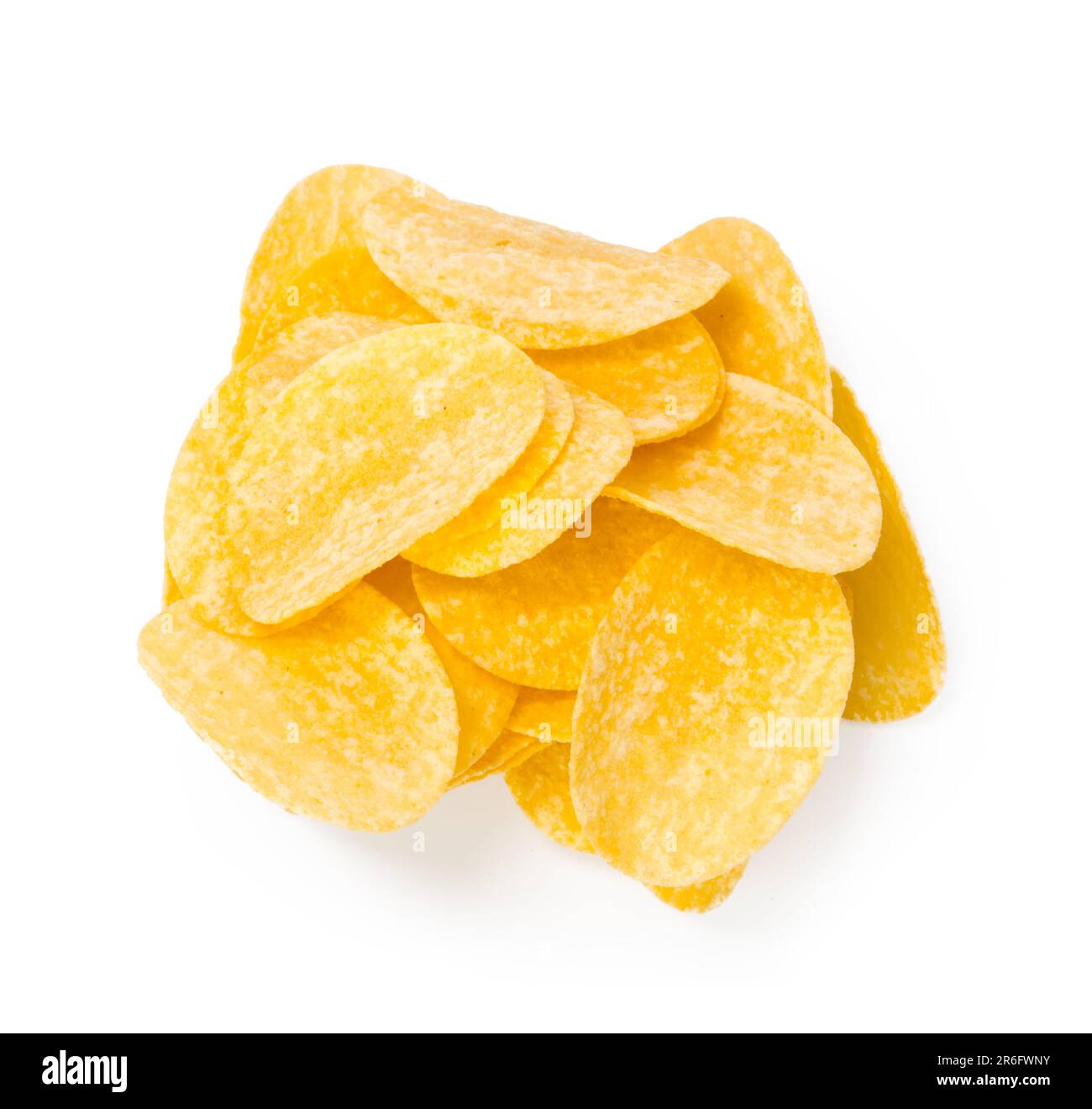 yellow potato chips isolated on white Stock Photo - Alamy