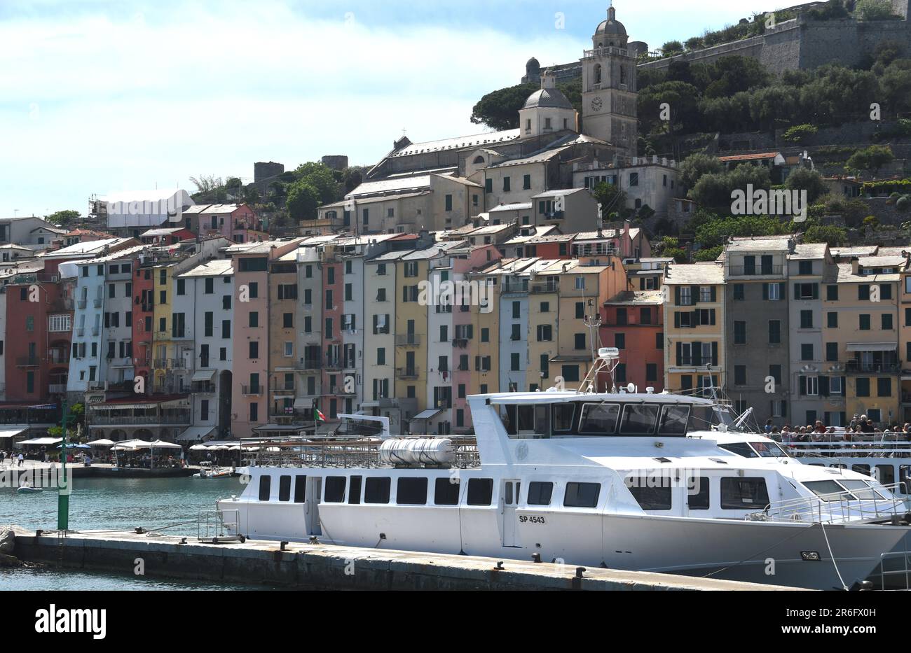 Portovenere is a beautiful village in Liguria. The beautiful colored ...