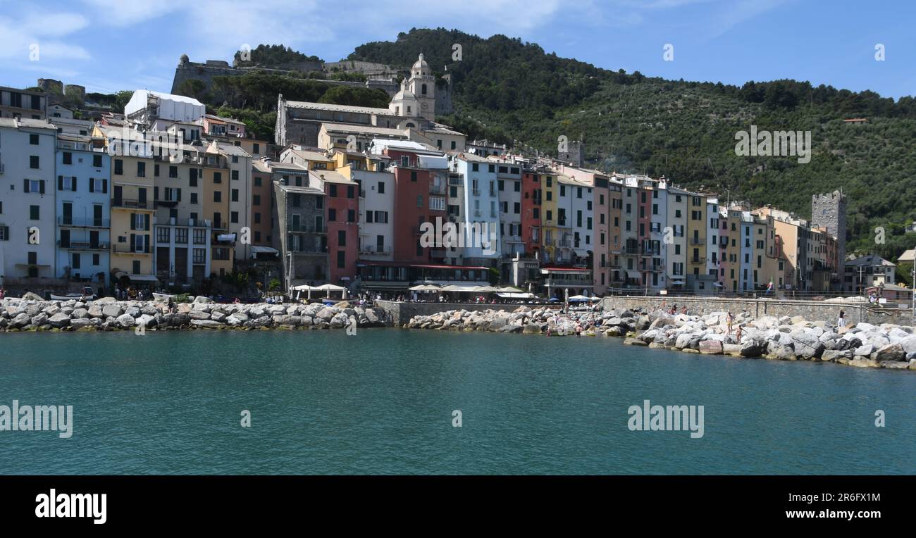 Portovenere is a beautiful village in Liguria. The beautiful colored ...
