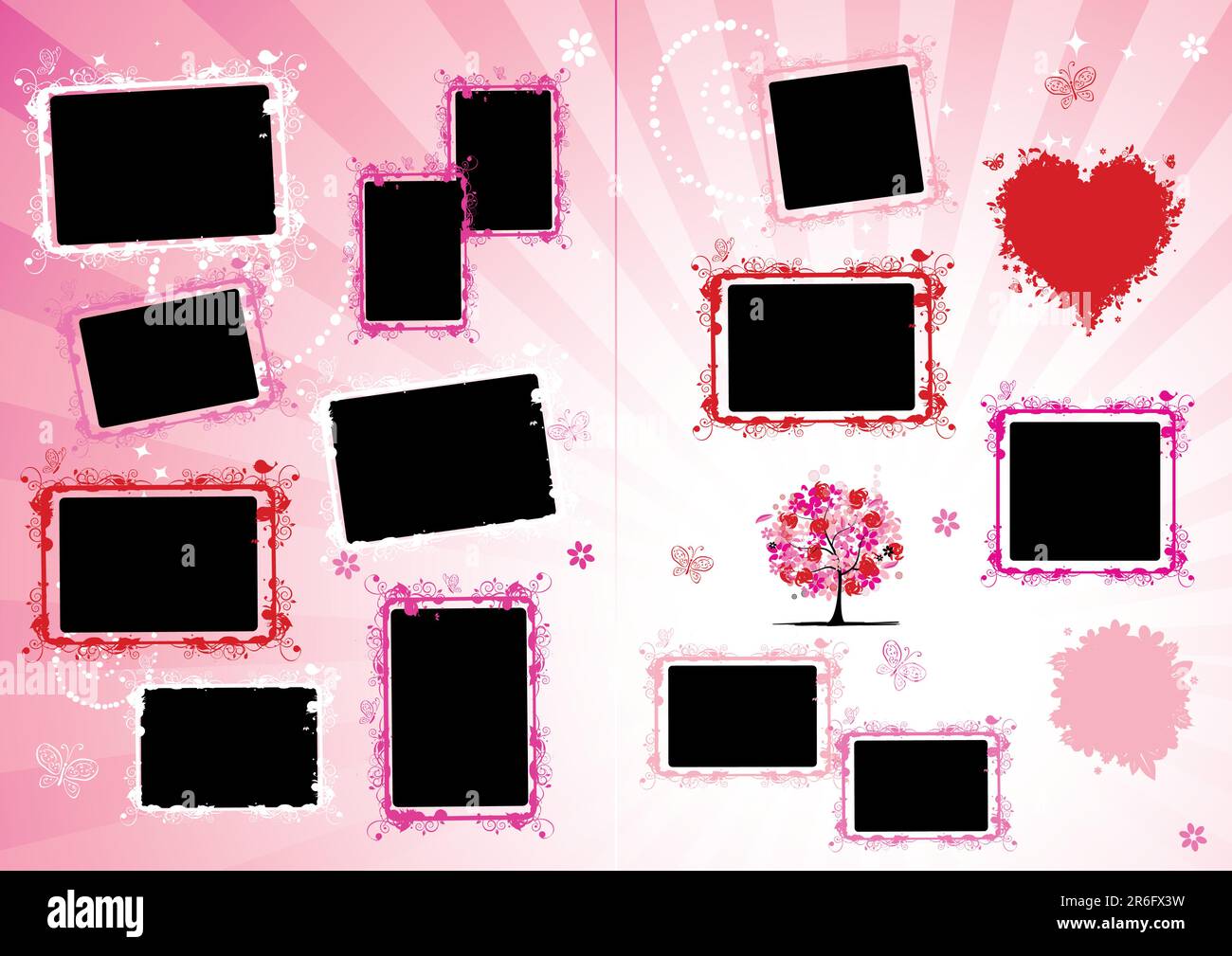 Photo album design page. Insert your photo into frames Stock Vector ...