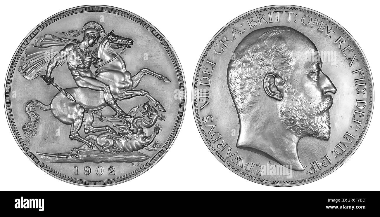 Old coins of uk Black and White Stock Photos & Images - Alamy