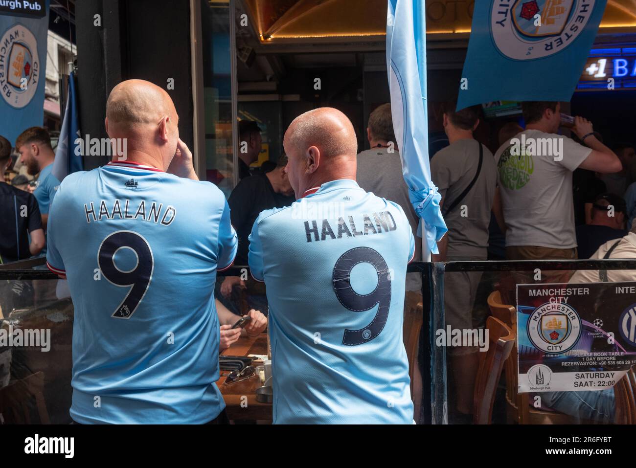 Istanbul, Turkey. June 9th 2023 British Manchester City fans with ...
