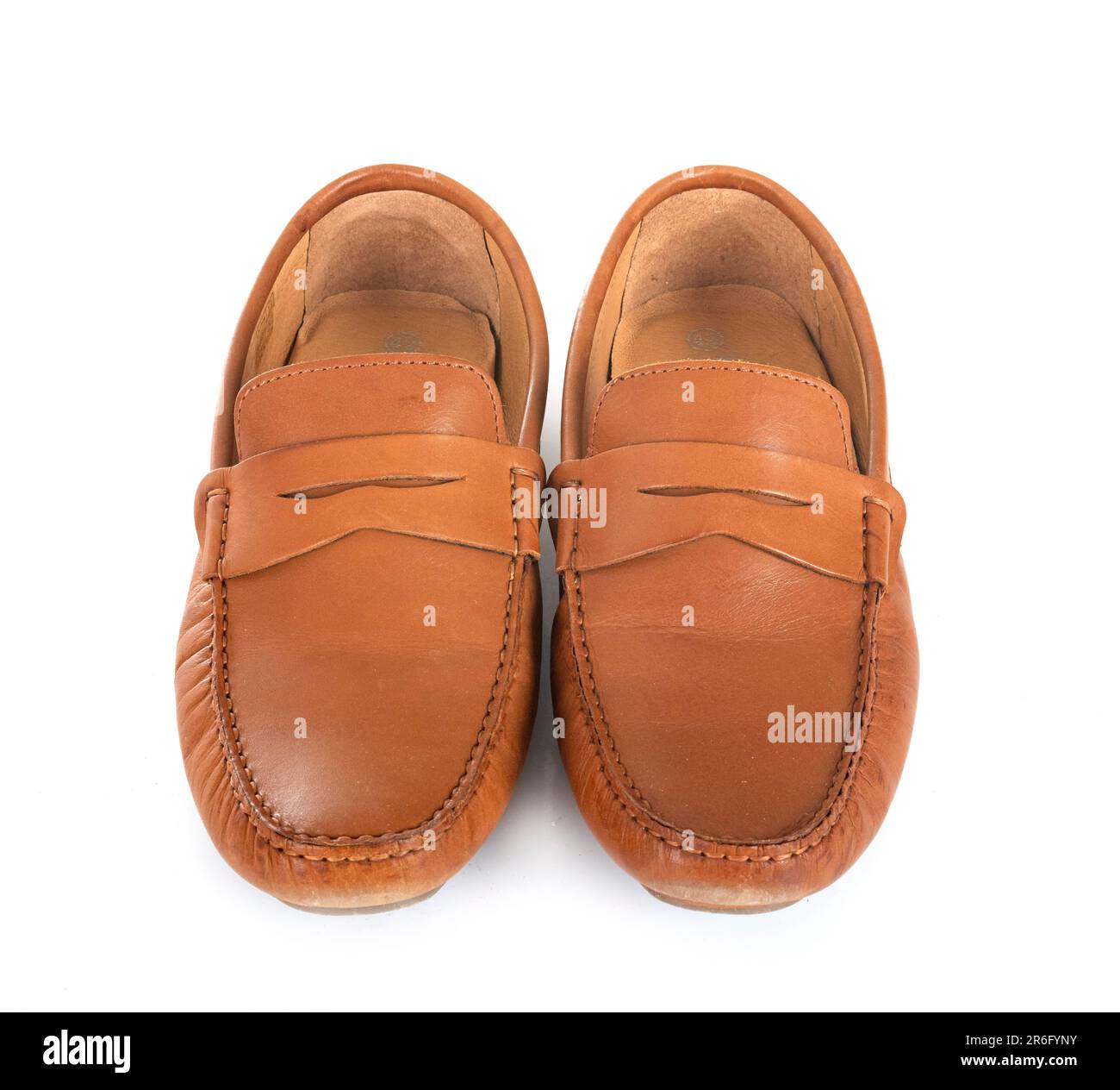 leather loafer in front of white background Stock Photo - Alamy