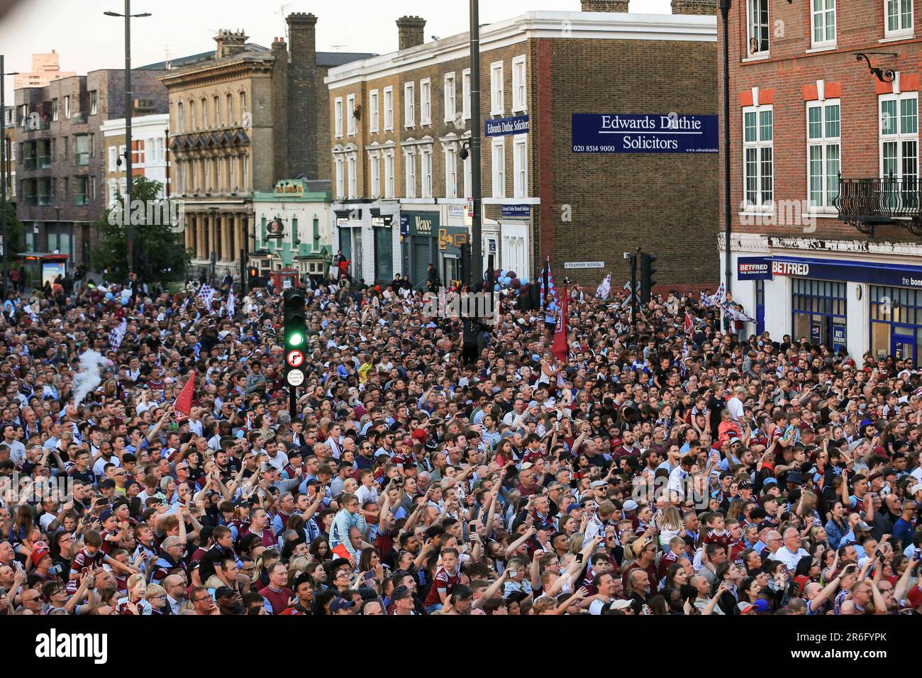 London, UK. 08th June, 2023. West Ham United fans during the West Ham ...
