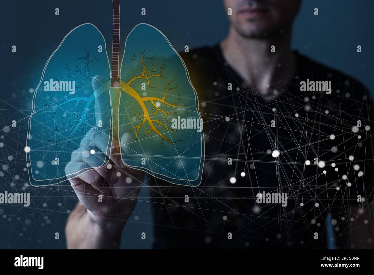 Medicine doctor touching icon medical network connection with modern ...
