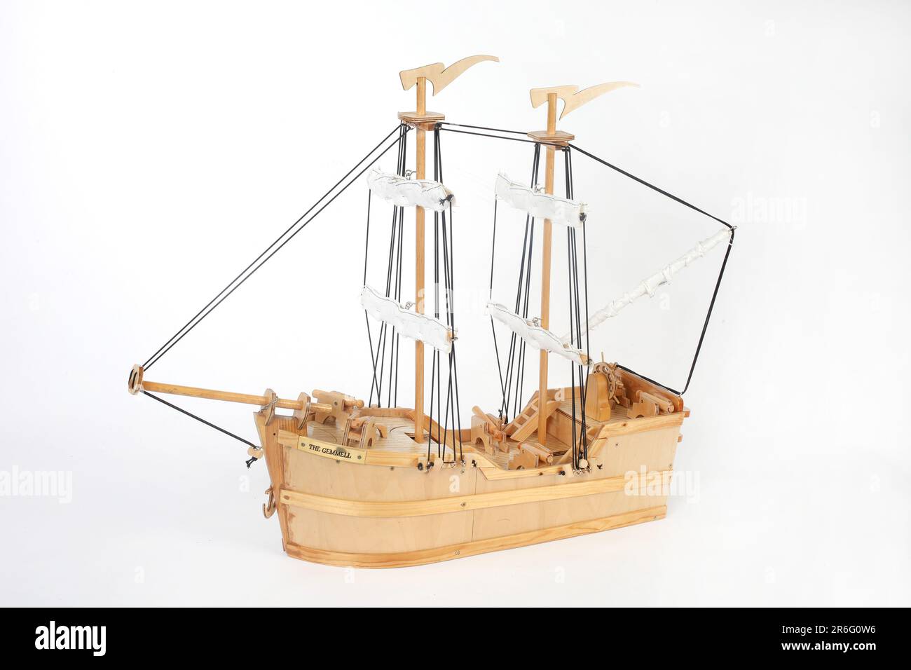 A child's wooden sailing ship toy Stock Photo - Alamy