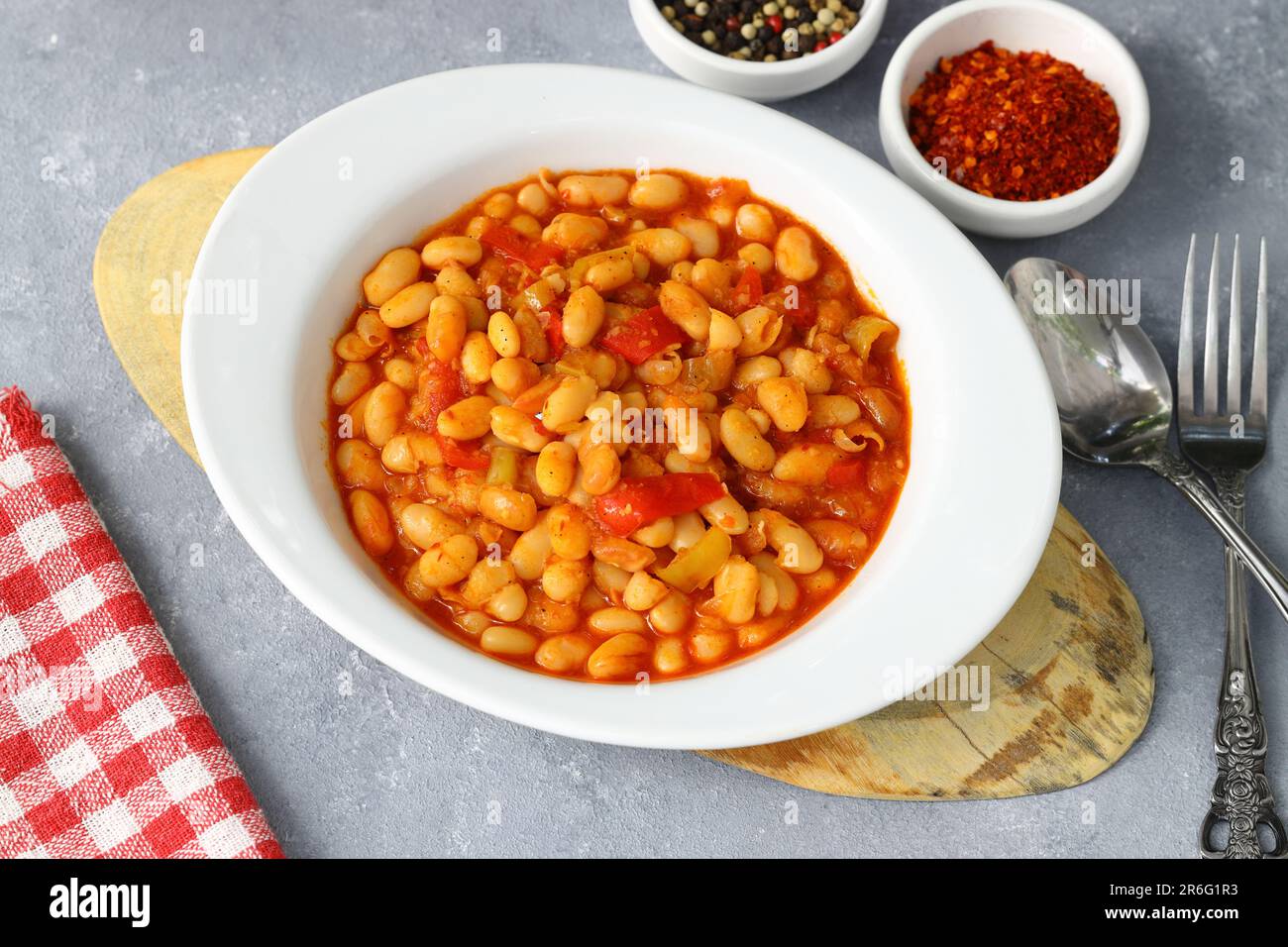Traditional delicious Turkish foods; Dried bean (Kuru fasulye). Hot ...