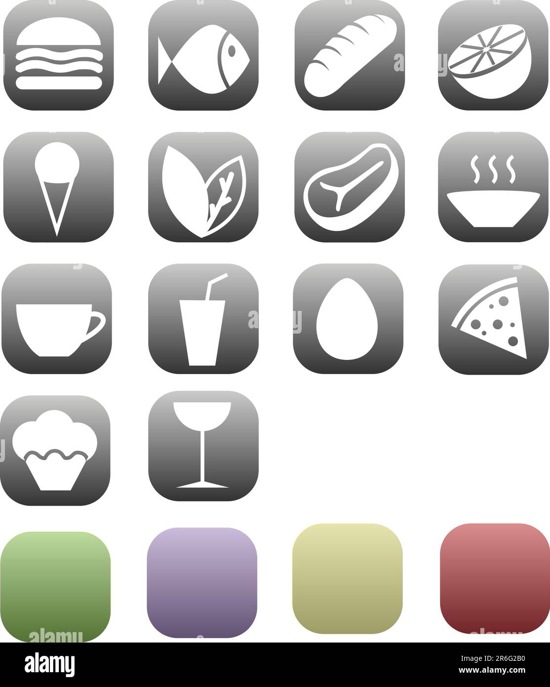 Food party icons set Cut Out Stock Images & Pictures - Alamy