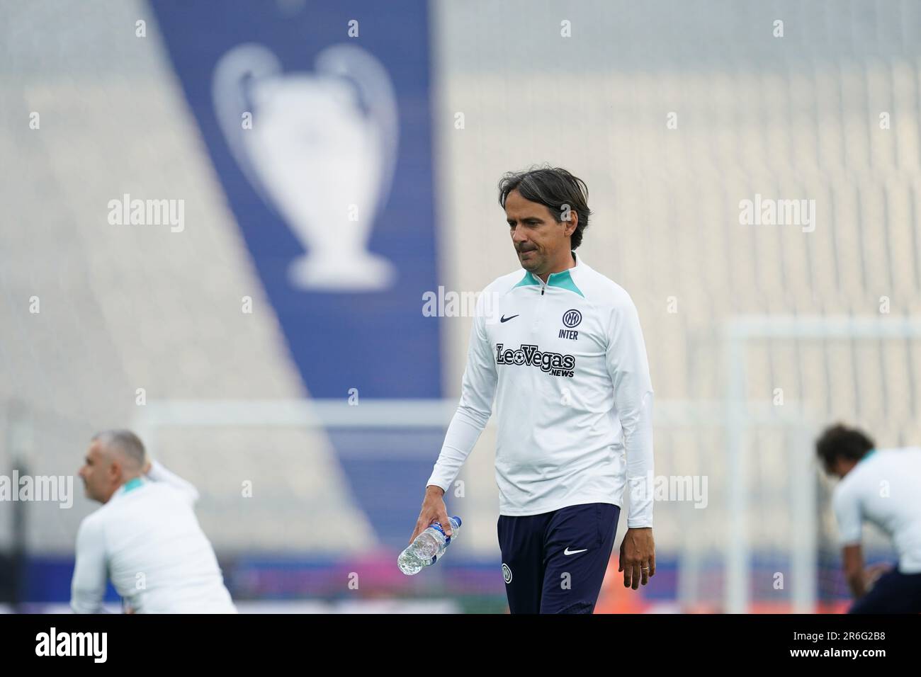 Inter Milan manager Simone Inzaghi during a training session at the ...