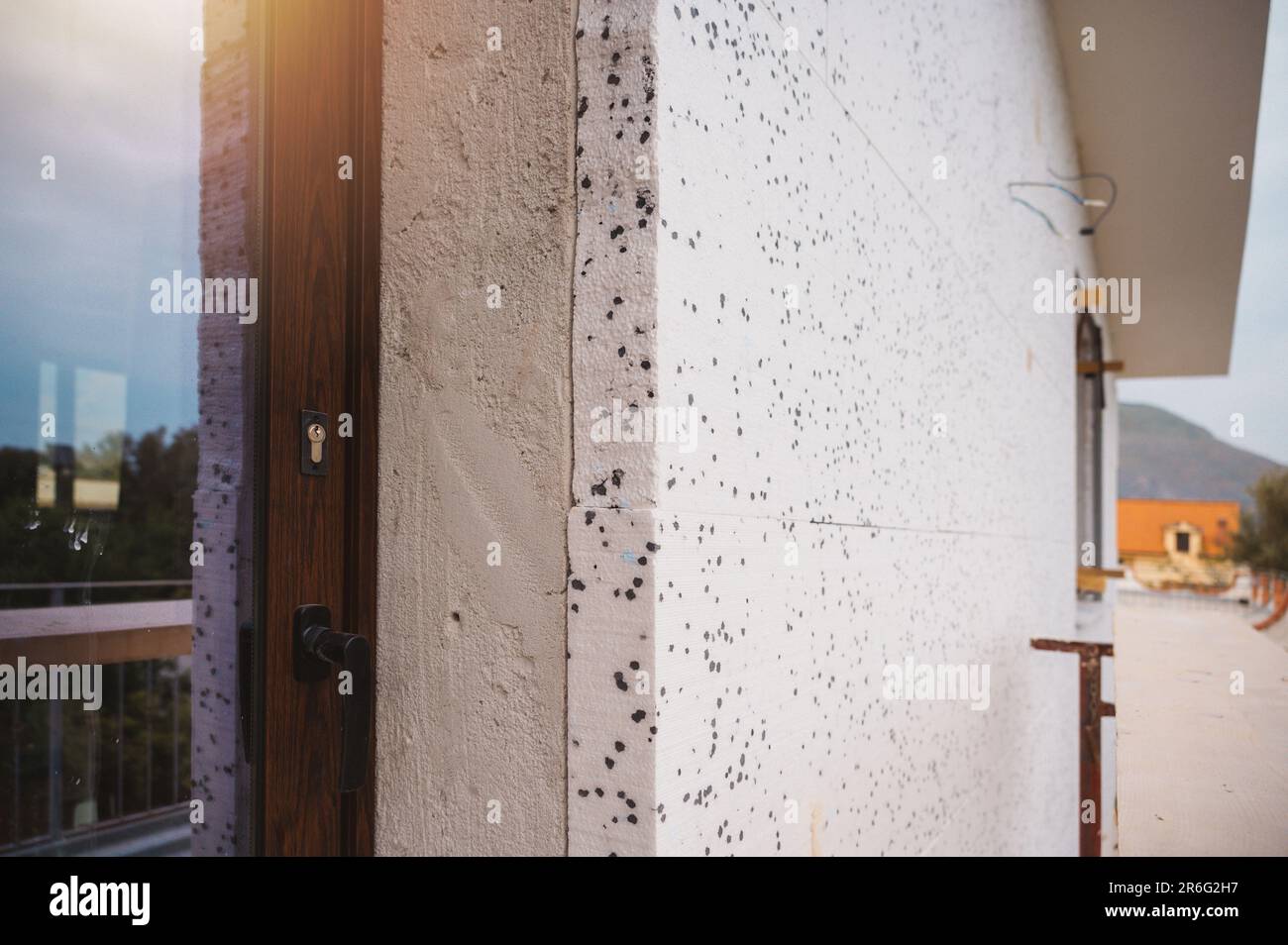 Polystyrene thermal cladding for energy saving on a new house Stock ...