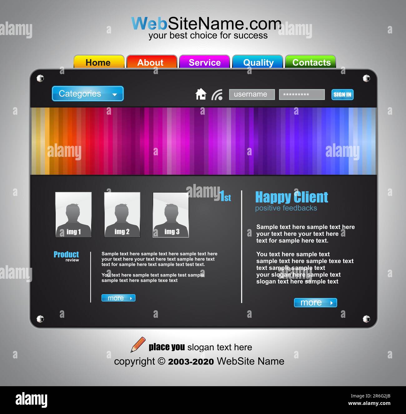 Modern Artistic WebDesign Template with original Design elements and ...