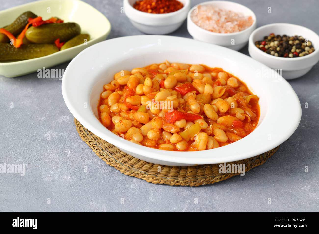 Traditional delicious Turkish foods; Dried bean (Kuru fasulye). Hot ...