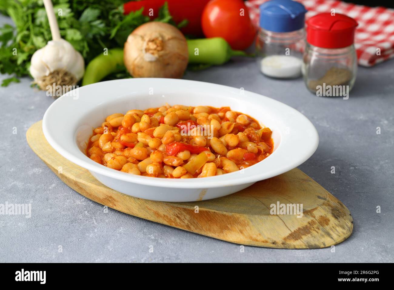 Traditional delicious Turkish foods; Dried bean (Kuru fasulye). Hot ...