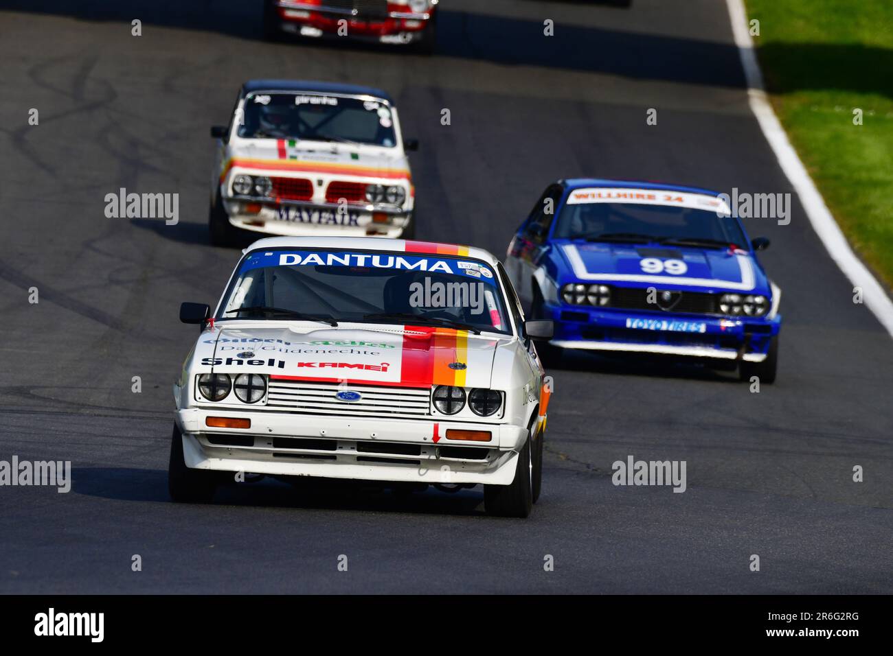 Simon Drabble, Alex Drabble, Ford Capri, HRDC ‘Gerry Marshall’ Trophy Series, over 30 cars on ...