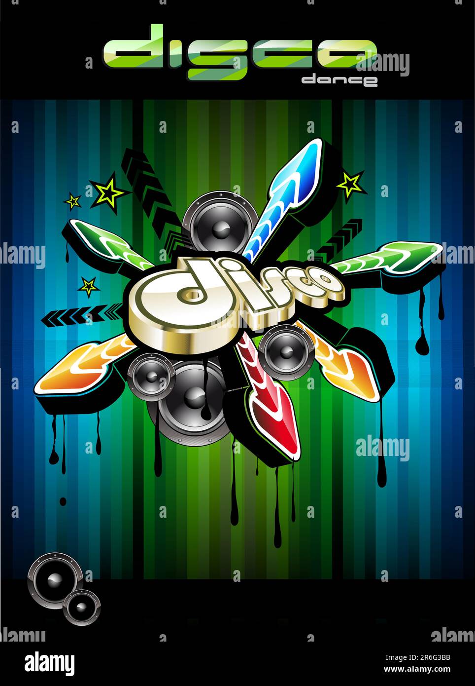 Abstract Disco Dance Event Background with Music Design Elements Stock ...