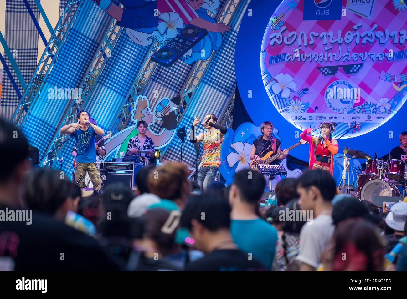 Siam Square, Bangkok, Thailand - APR 14, 2023 Songkran Festival ...