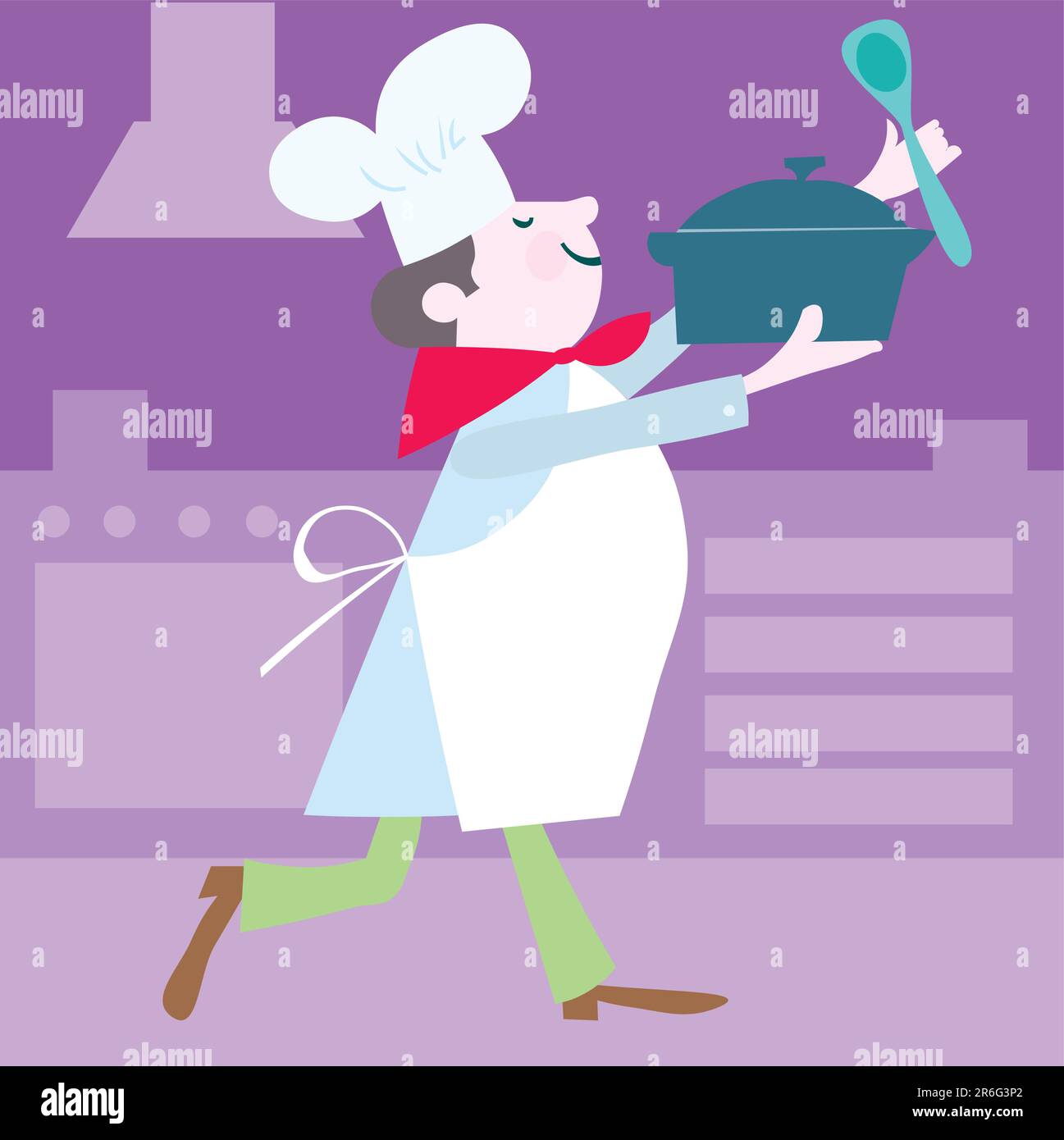 An illustration of a man cooking/baking. Vector cartoon Stock Vector ...