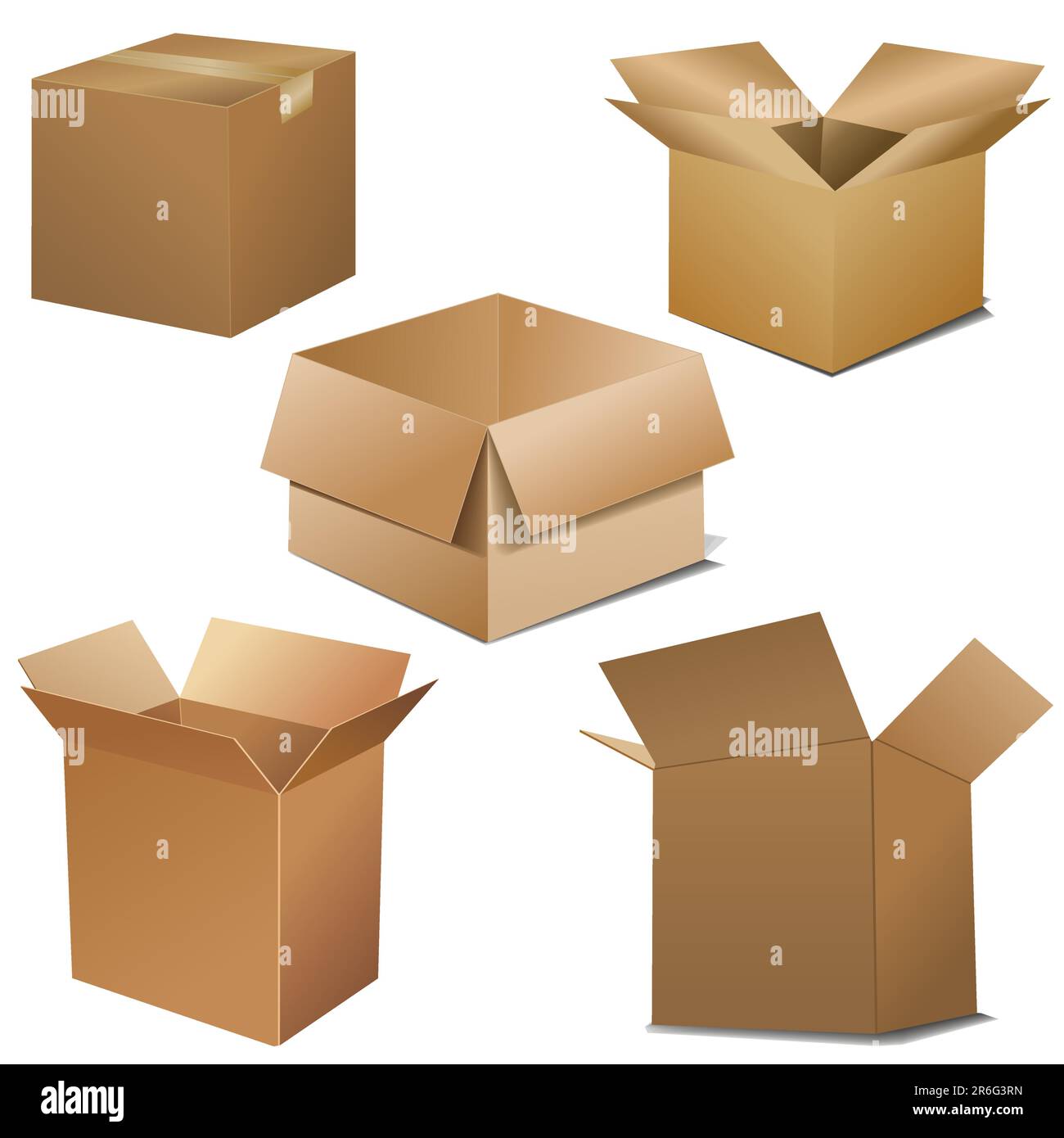 Cardboard box closed top Stock Vector Images - Alamy