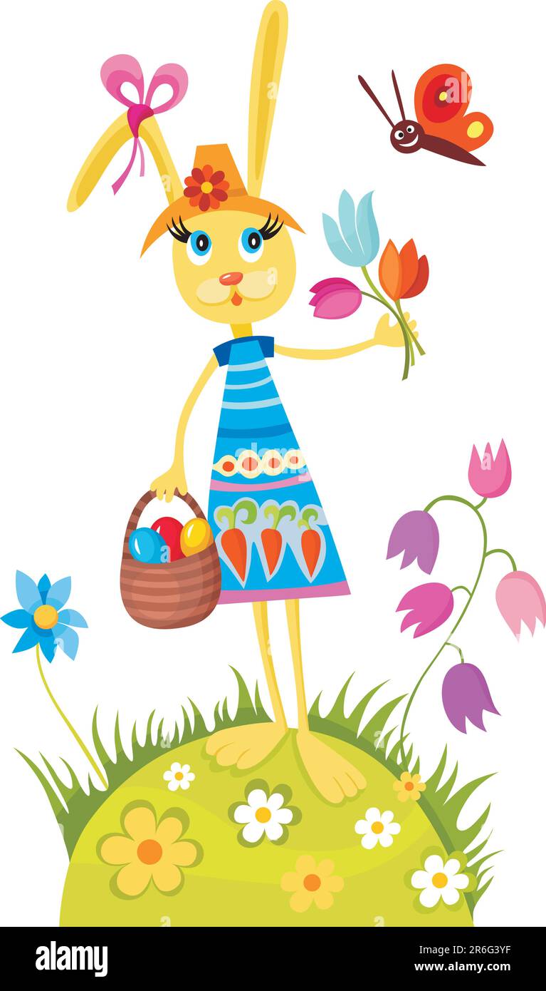 vector illustration of a cute rabbit Stock Vector Image & Art - Alamy