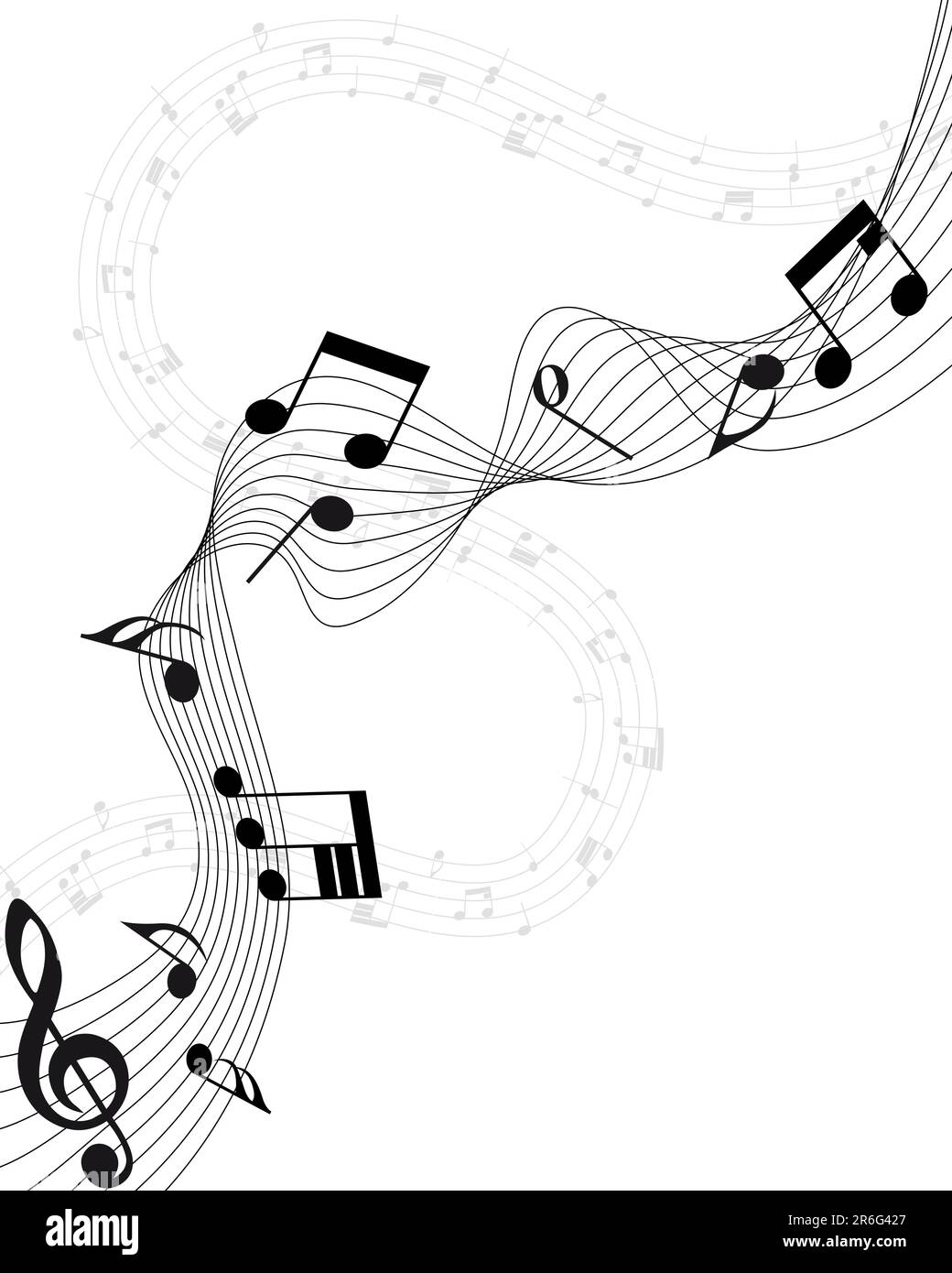 Vector musical notes staff background for design use Stock Vector Image ...