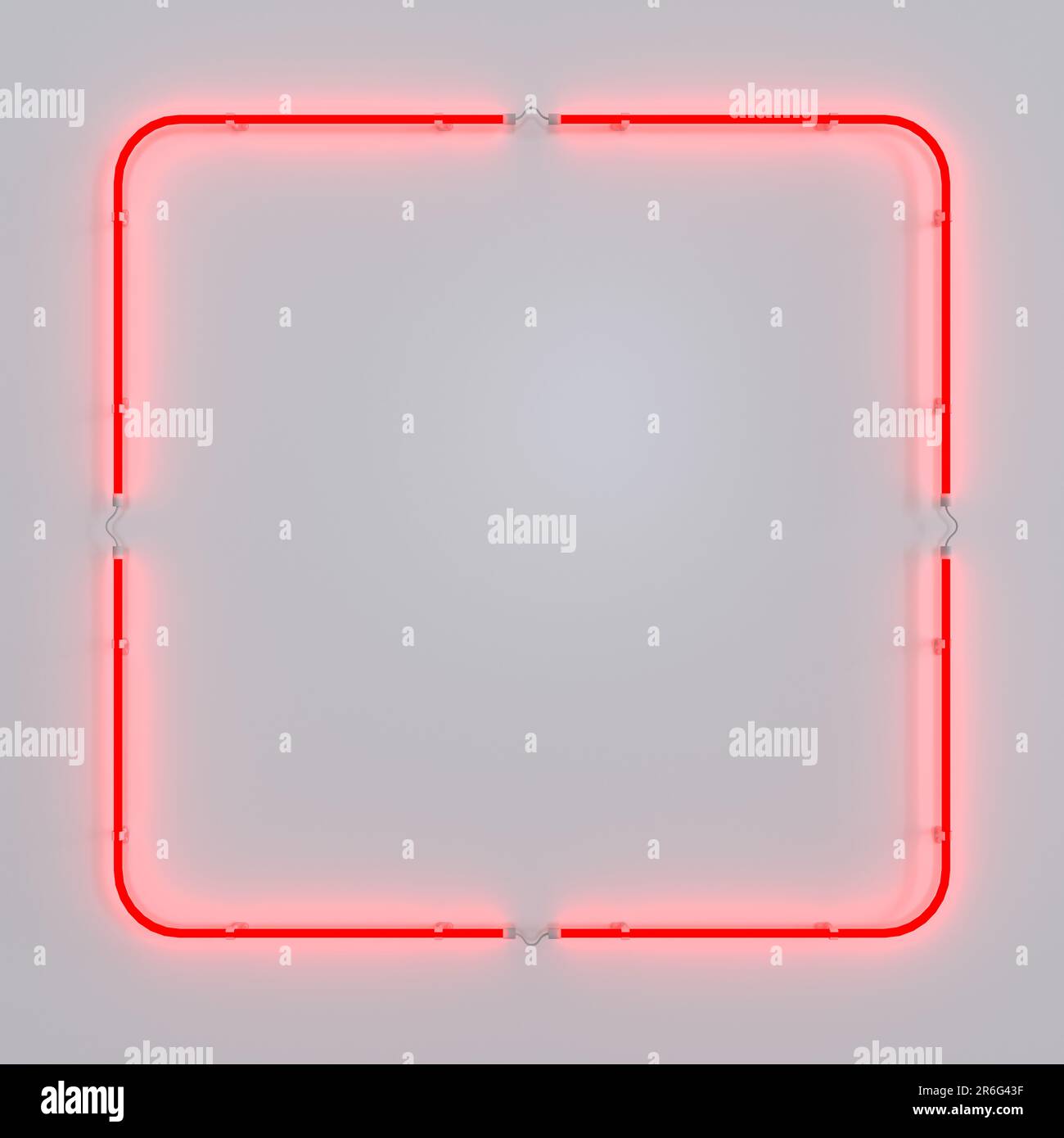 Red neon frame on white background. 3d illustration Stock Photo - Alamy