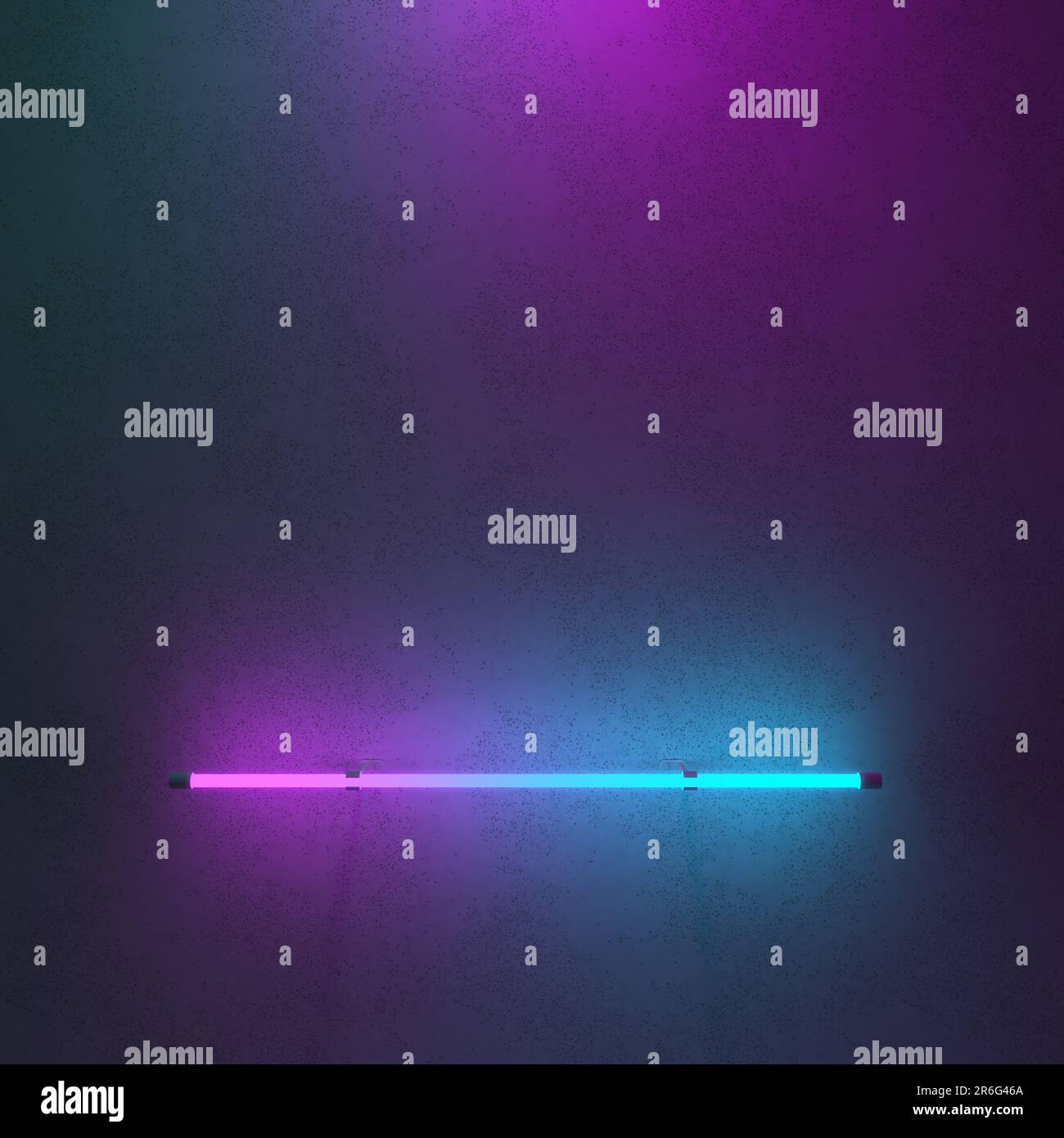 Neon linear lamps with a gradient multi-colored luminous glow. Dark ...