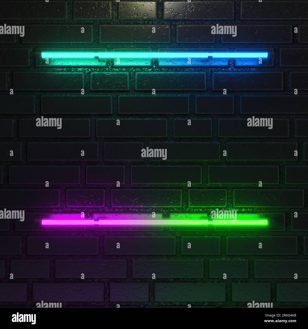 Abstract multi colored neon light lines. 3d illustration Stock Photo ...