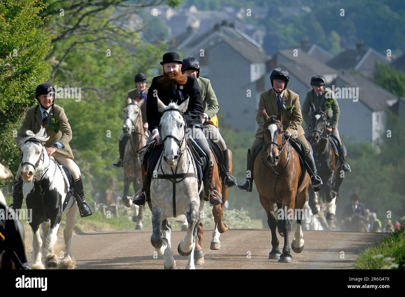 Hawick, UK. 09th June, 2023. Hawick Common Riding 2023, Riders on the ...