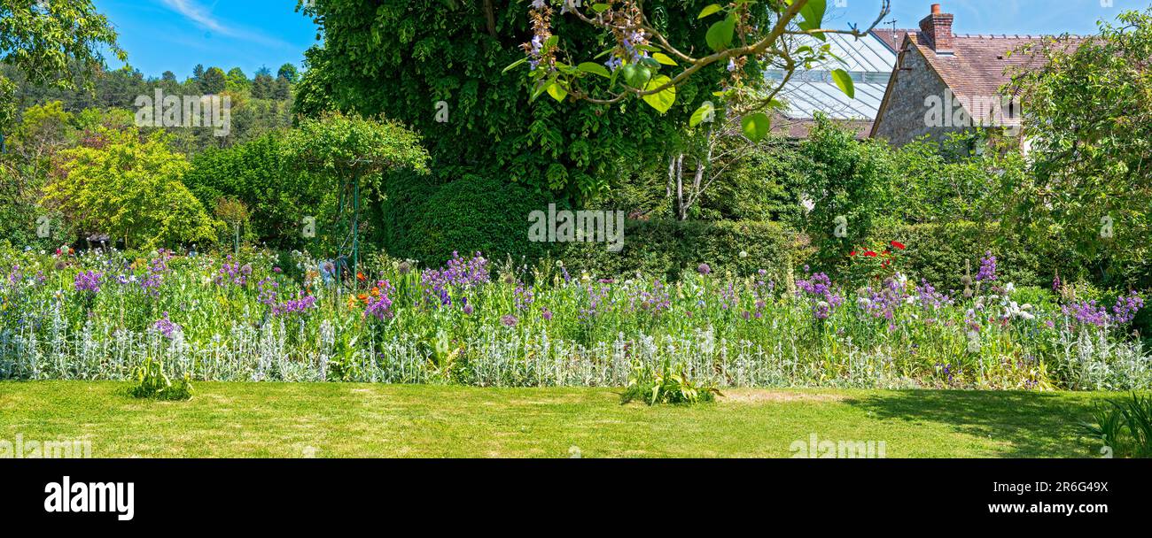 panoramic view with flourishing plants at the former garden of the ...