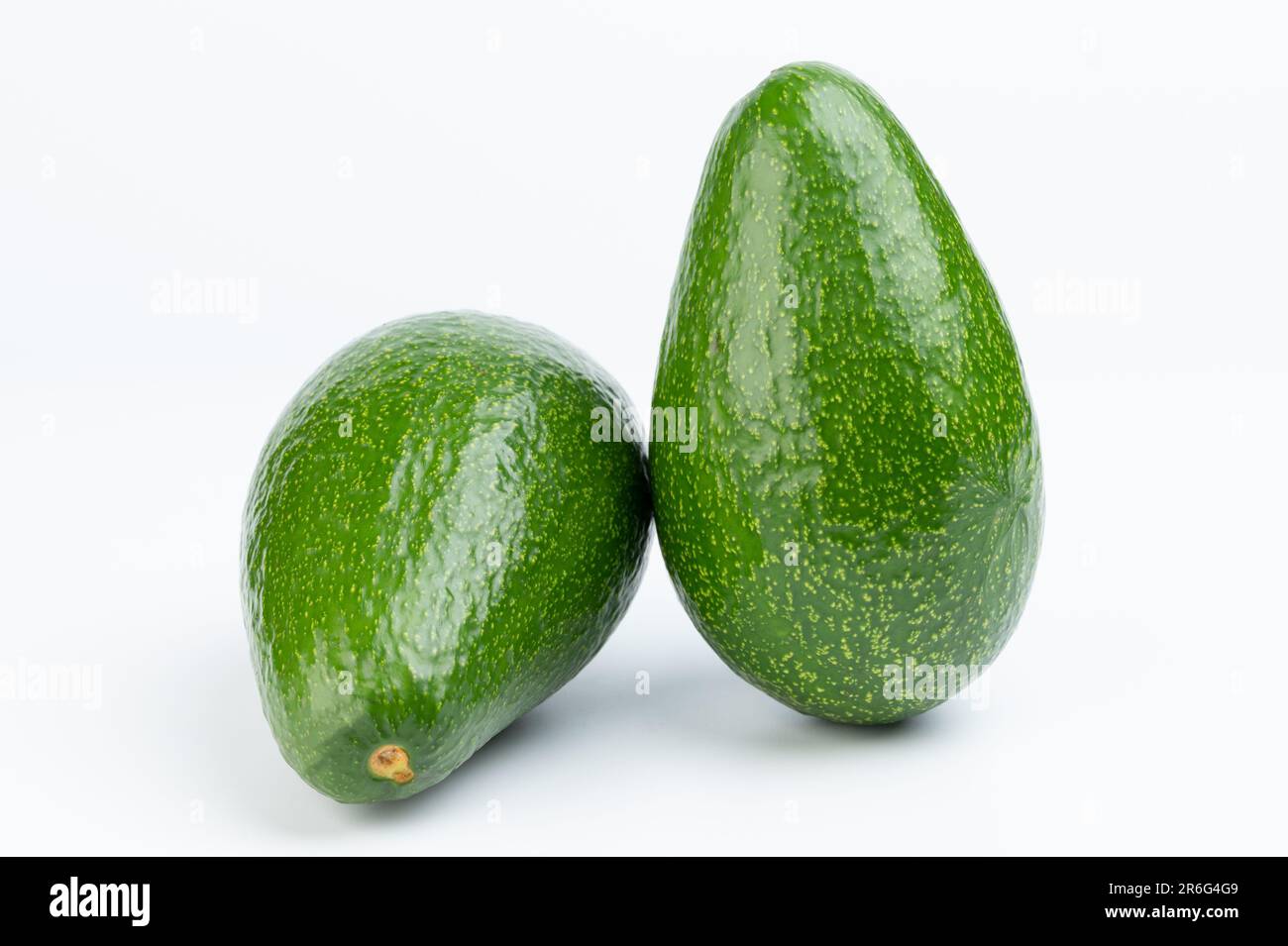 Two fresh clean avocado isolated on white studio background Stock Photo ...
