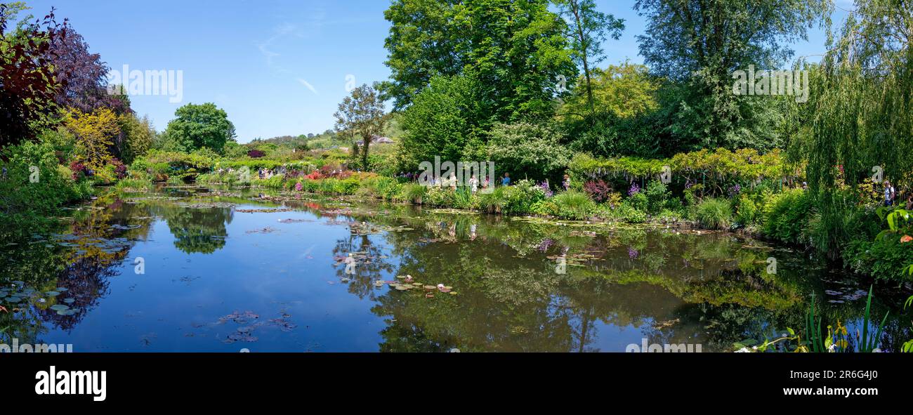 panoramic view of the water lily pond in the former garden of the ...