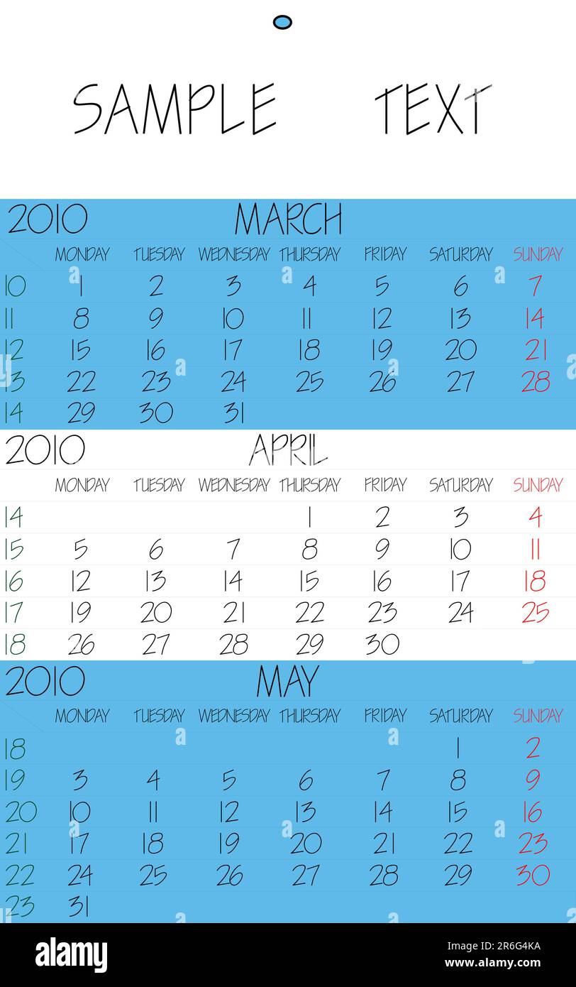 English calendar Stock Vector Images - Alamy