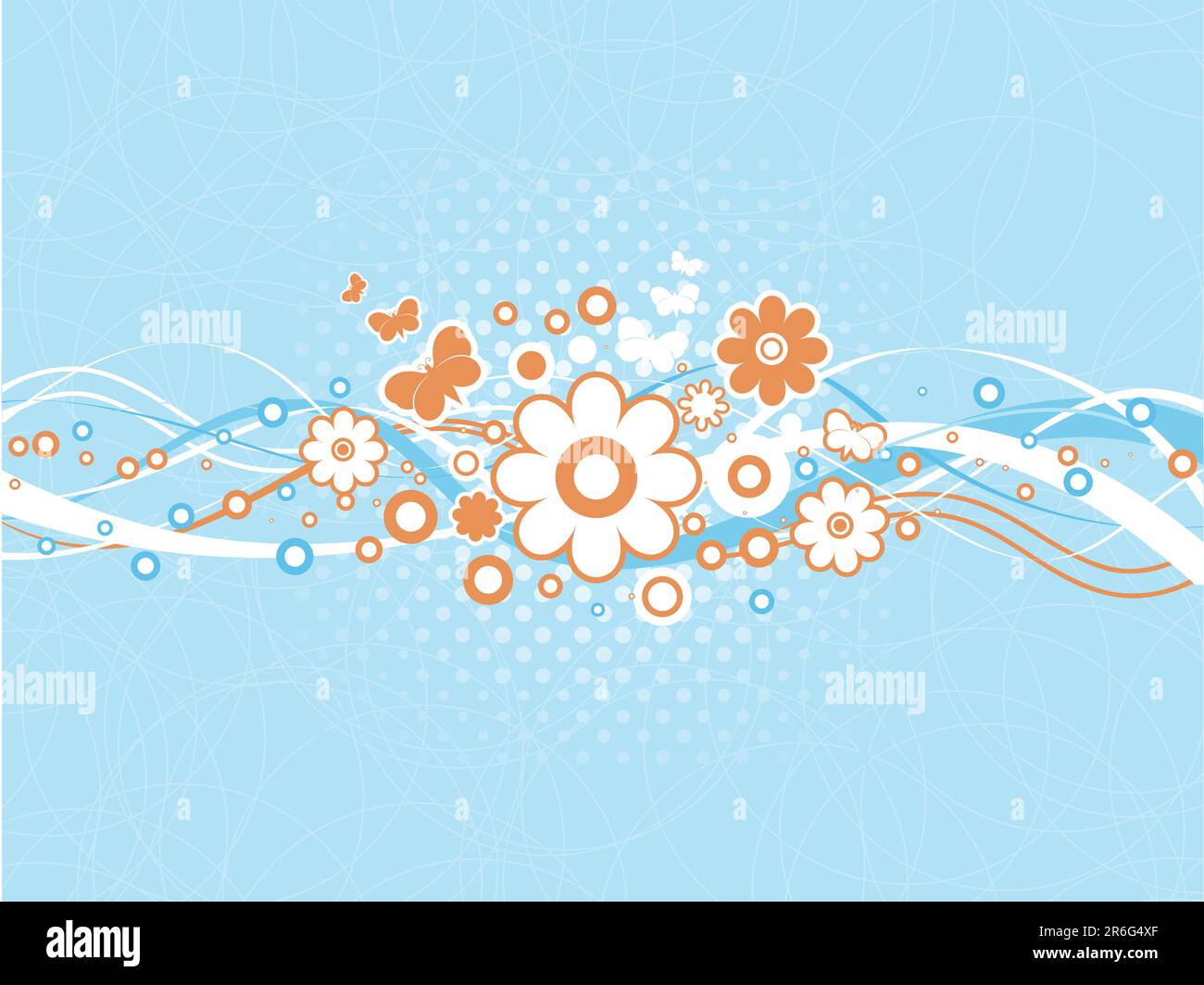 Abstract spring themed background with butterflies and flowers Stock ...