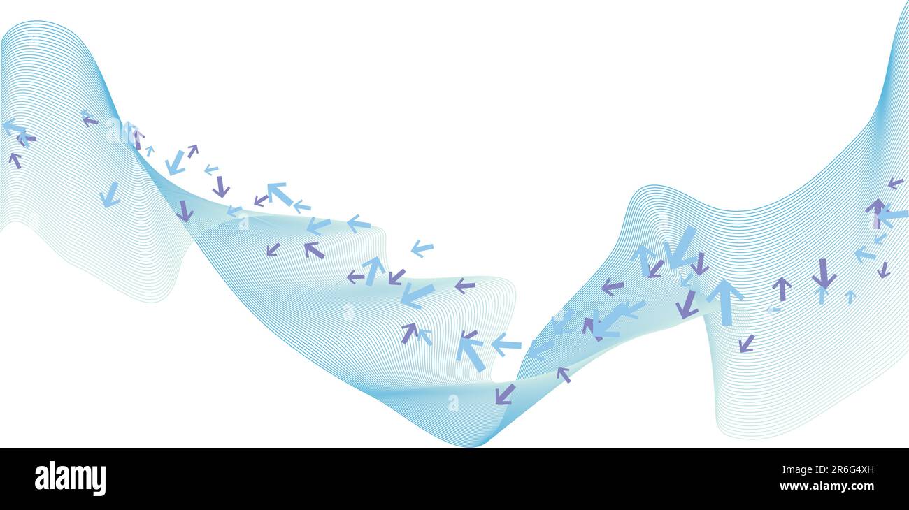 Blue wave with arrows Stock Vector Image & Art - Alamy