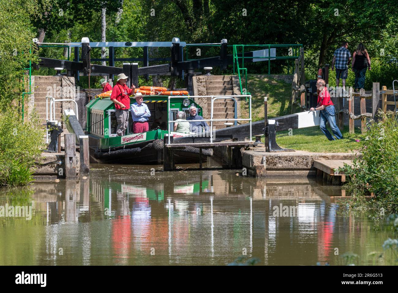 Wey and Arun canal trust boat trip, the narrowboat Wiggonholt in ...