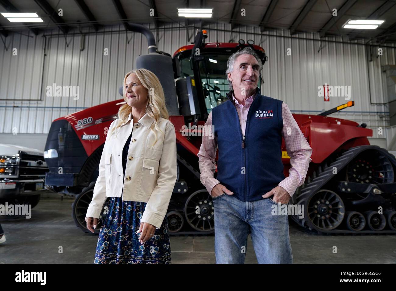 Republican presidential candidate North Dakota Gov. Doug Burgum and his ...