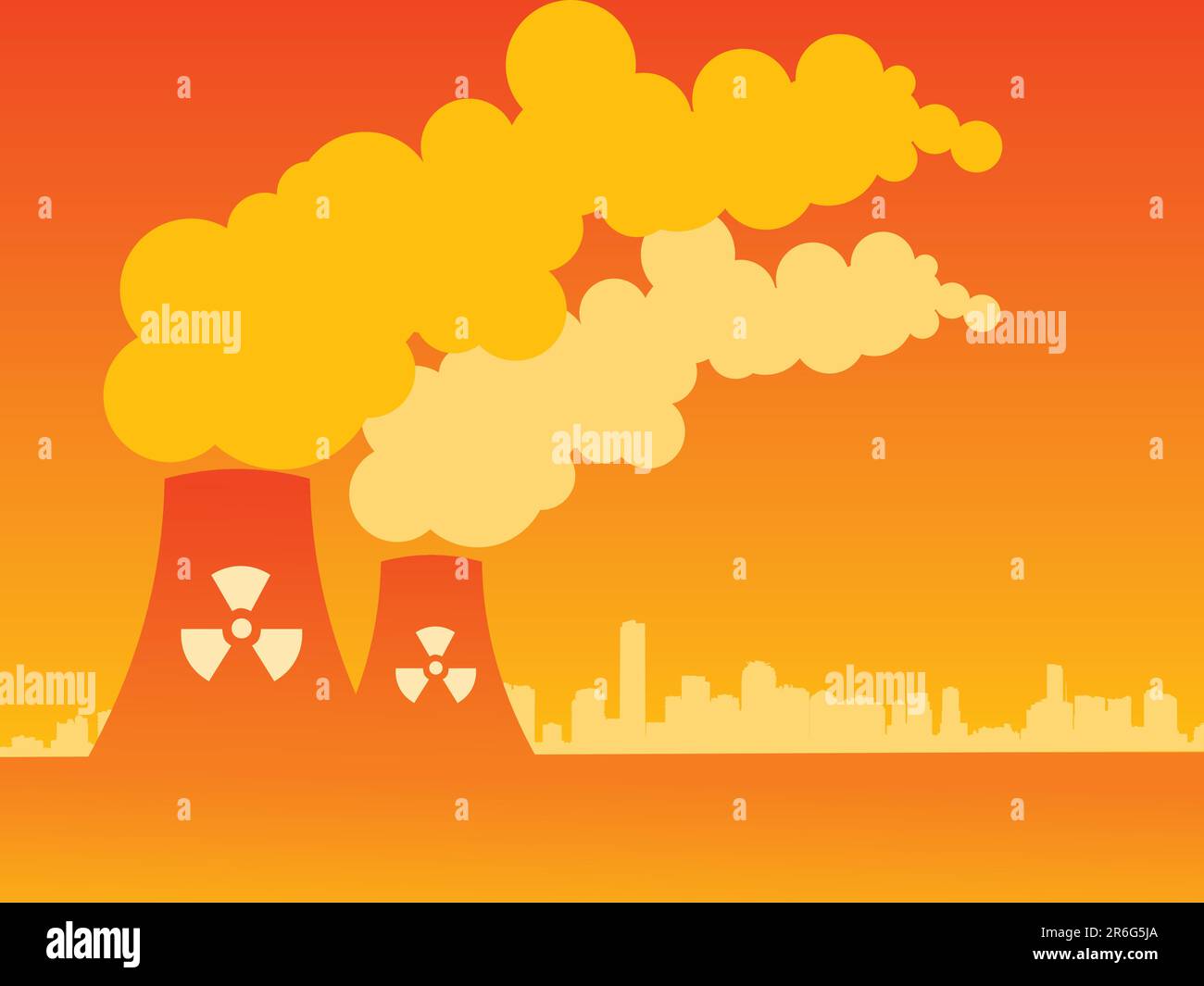 vector illustration of a factory belching out pollution Stock Vector ...