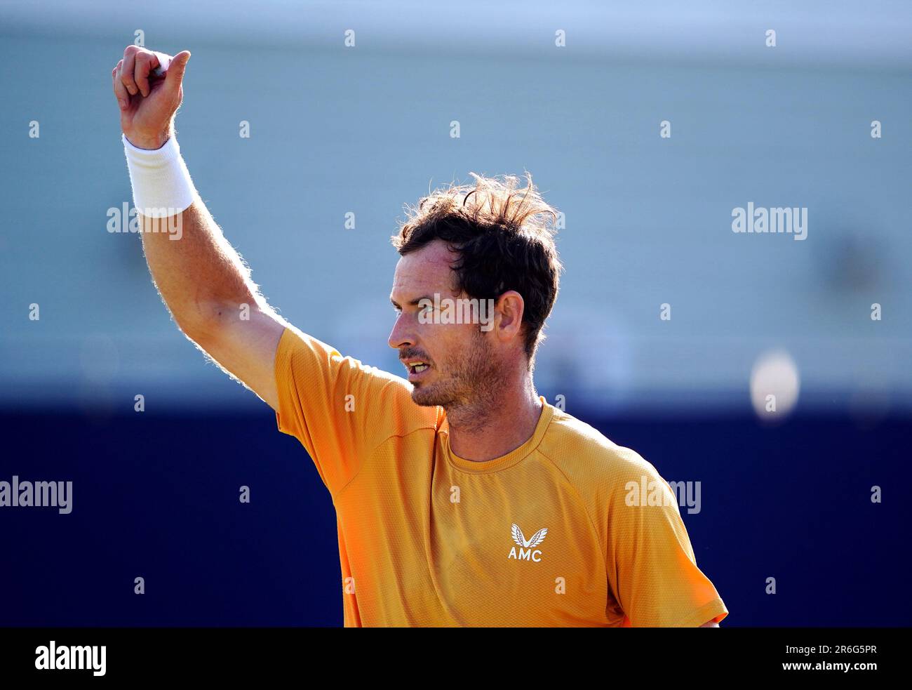 Andy Murray celebrates victory following his quarter final match ...