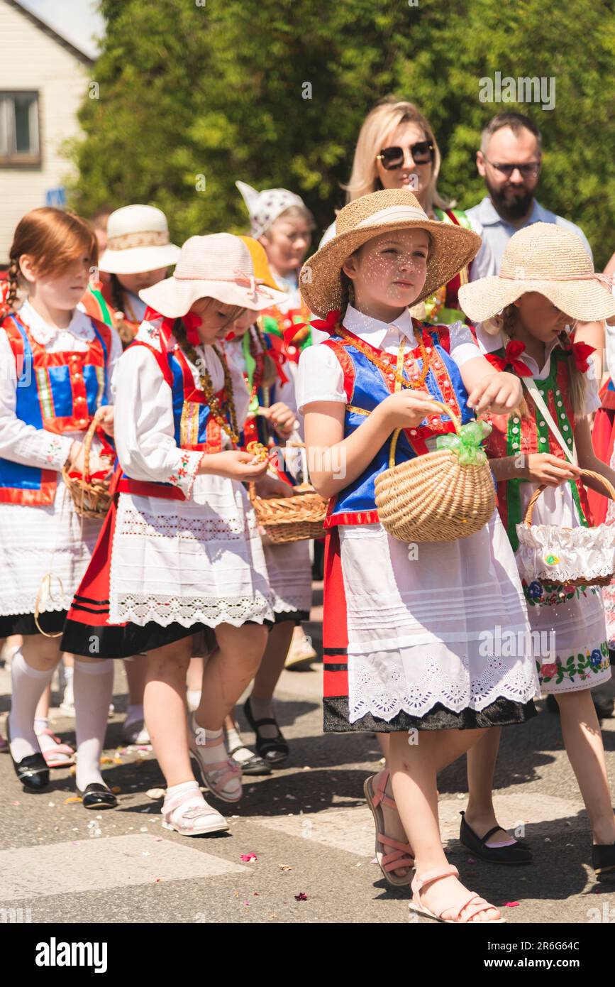 Myszyniec, Poland - June 09 2023 - People taking part in a solemn ...