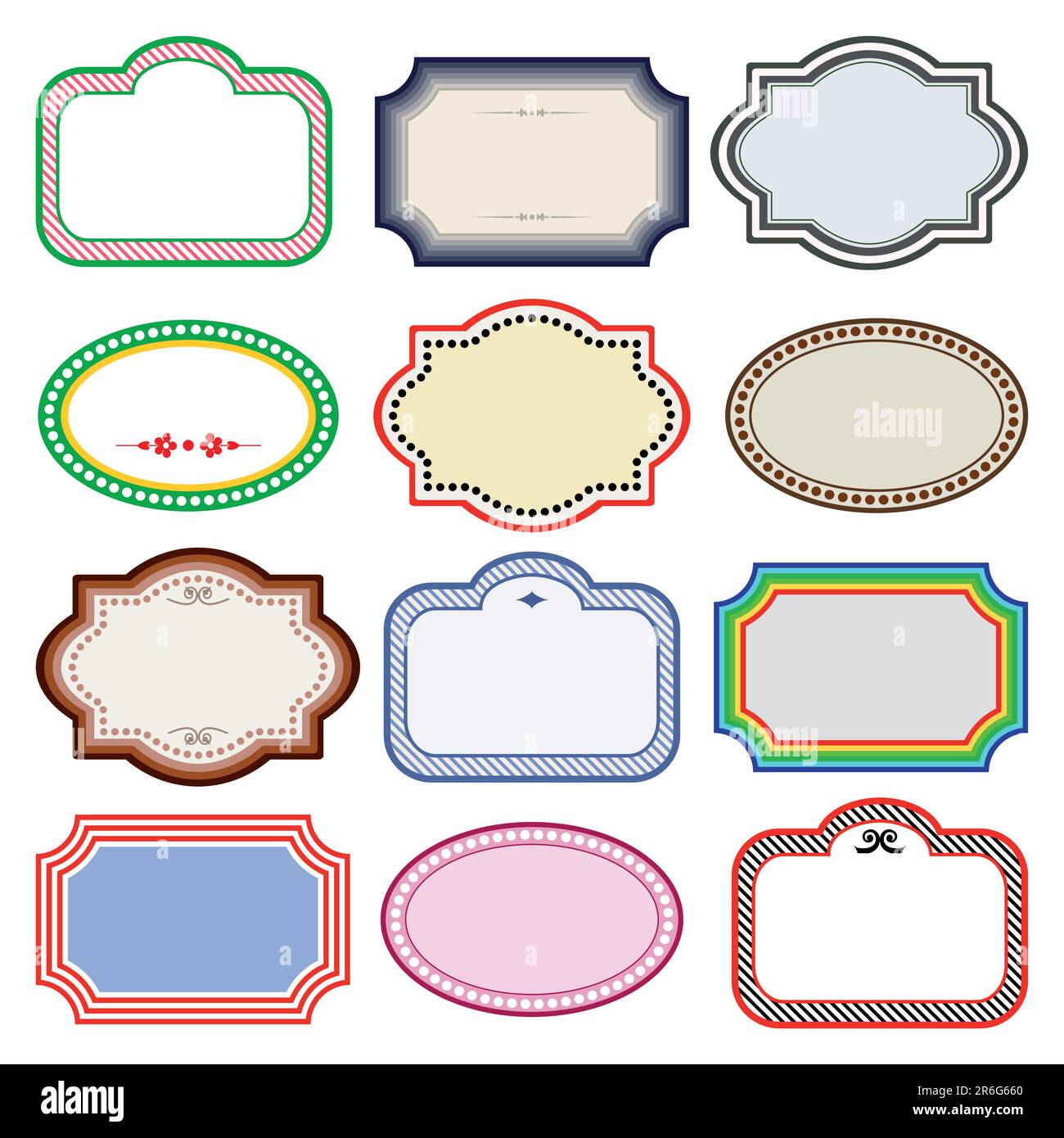 Vector frames collection with space for your text, colorful variations ...