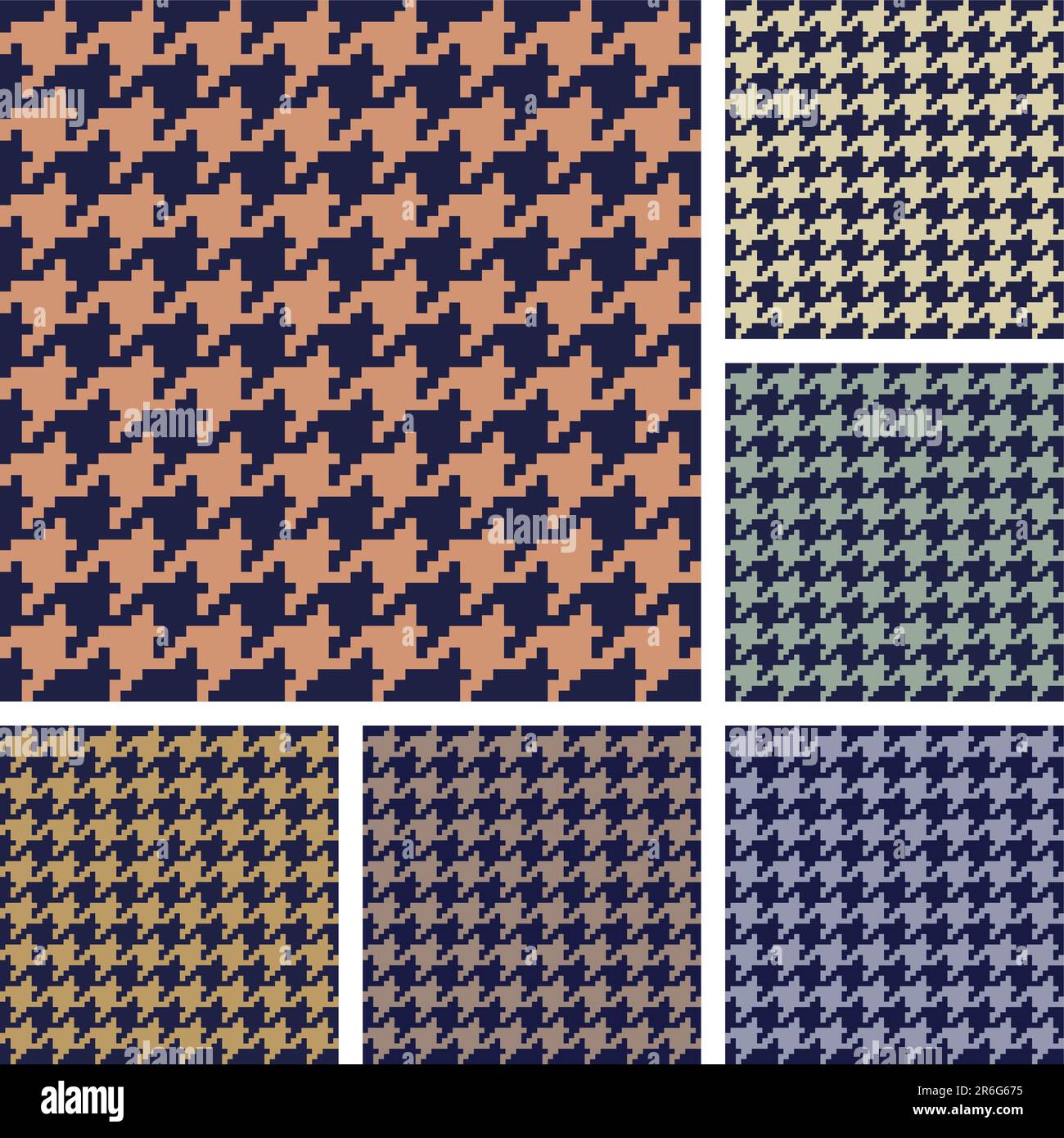 A seamless repeating vector houndstooth pattern in old fashion colors ...