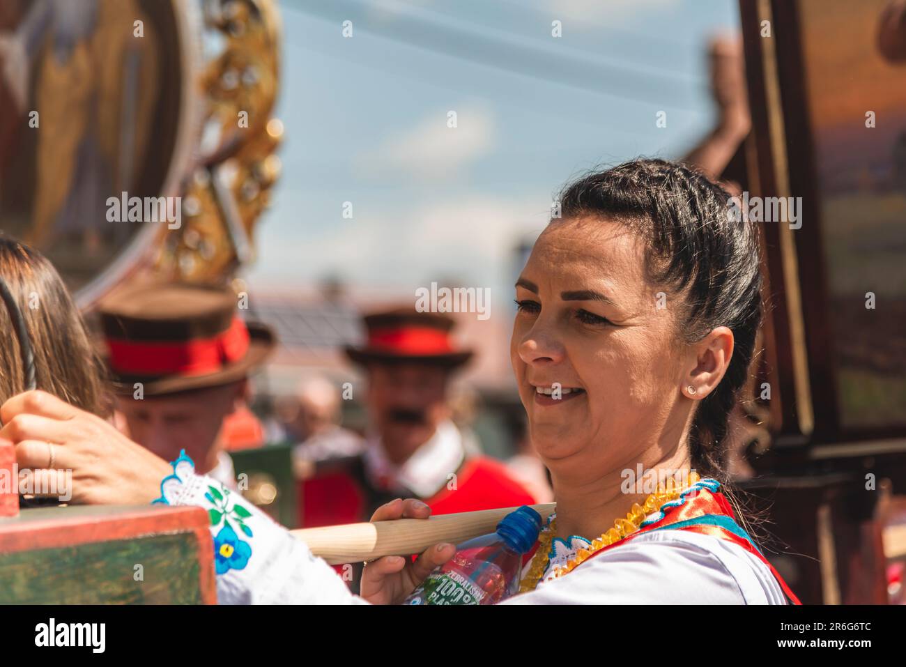 Myszyniec, Poland - June 09 2023 - People taking part in a solemn ...