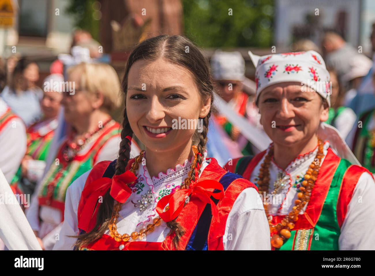 Myszyniec, Poland - June 09 2023 - People taking part in a solemn ...
