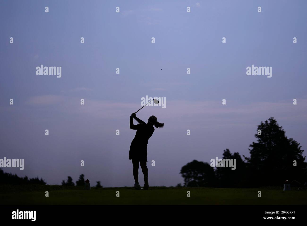 Rachel Rohanna tees off on the 14th hole during the first round of the ...