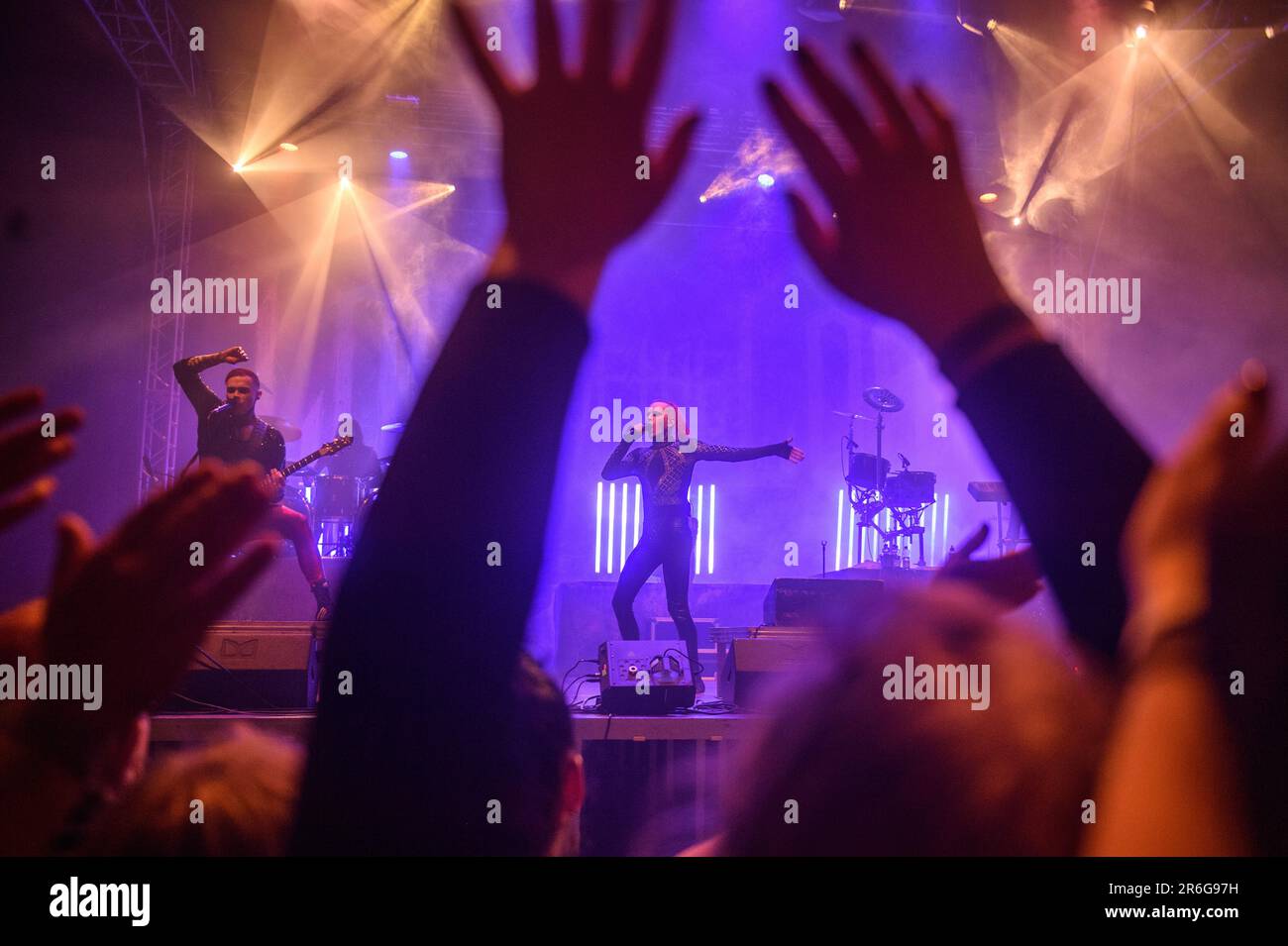 German heavy metal band Lord of the Lost performs on stage during the ...