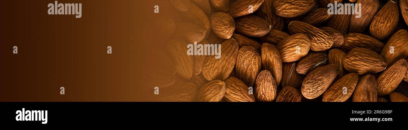 Banner 4x1 background of almond placer filling the entire frame Stock ...
